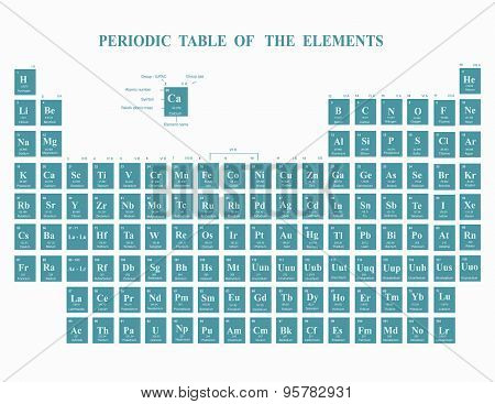 Periodic Table Elements On Blue Vector & Photo | Bigstock