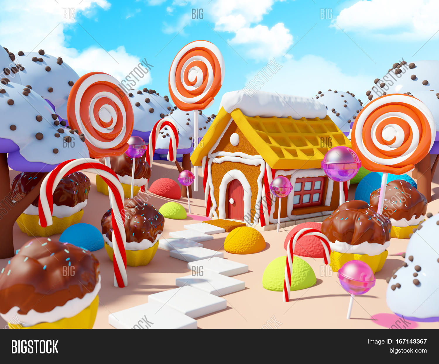 Candy Land Landscape Gingerbread Image & Photo | Bigstock