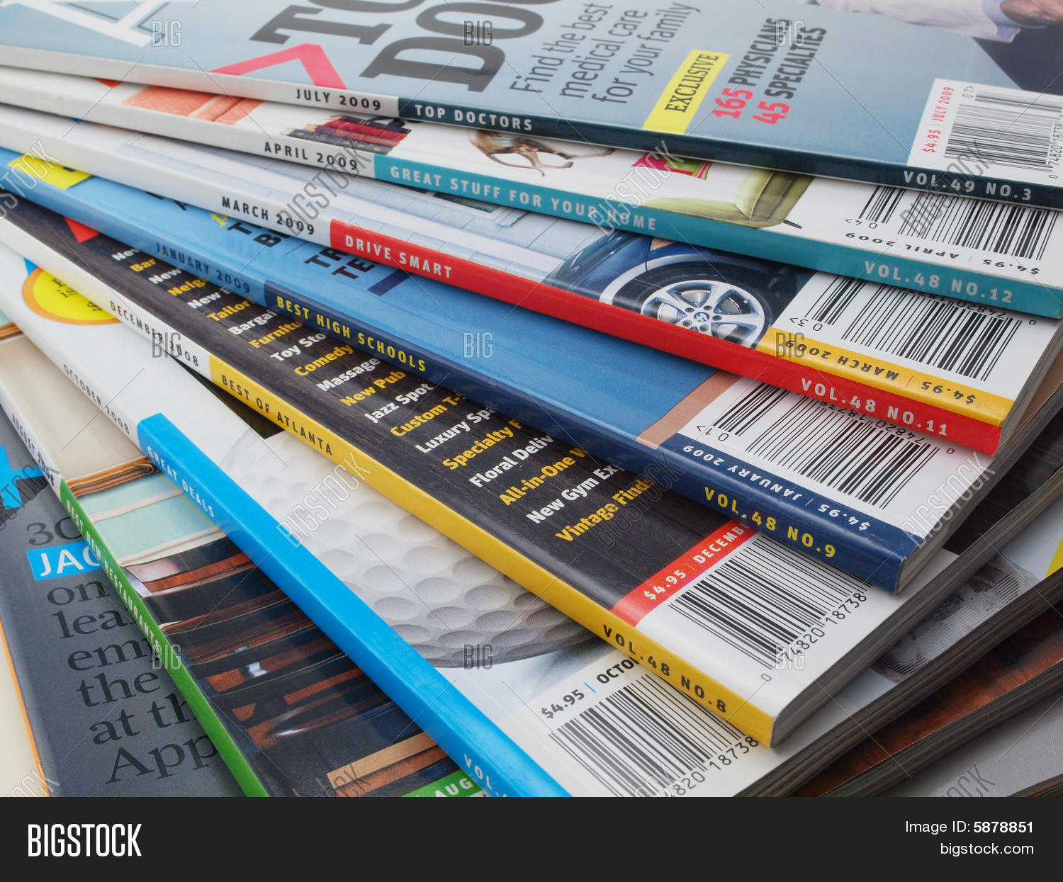 Magazine Stack Fanned Out Stock Photo & Stock Images | Bigstock