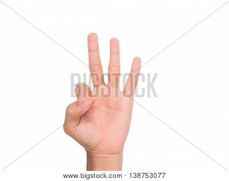 Hand Sign 3 Fingers Point Upward Image & Photo | Bigstock