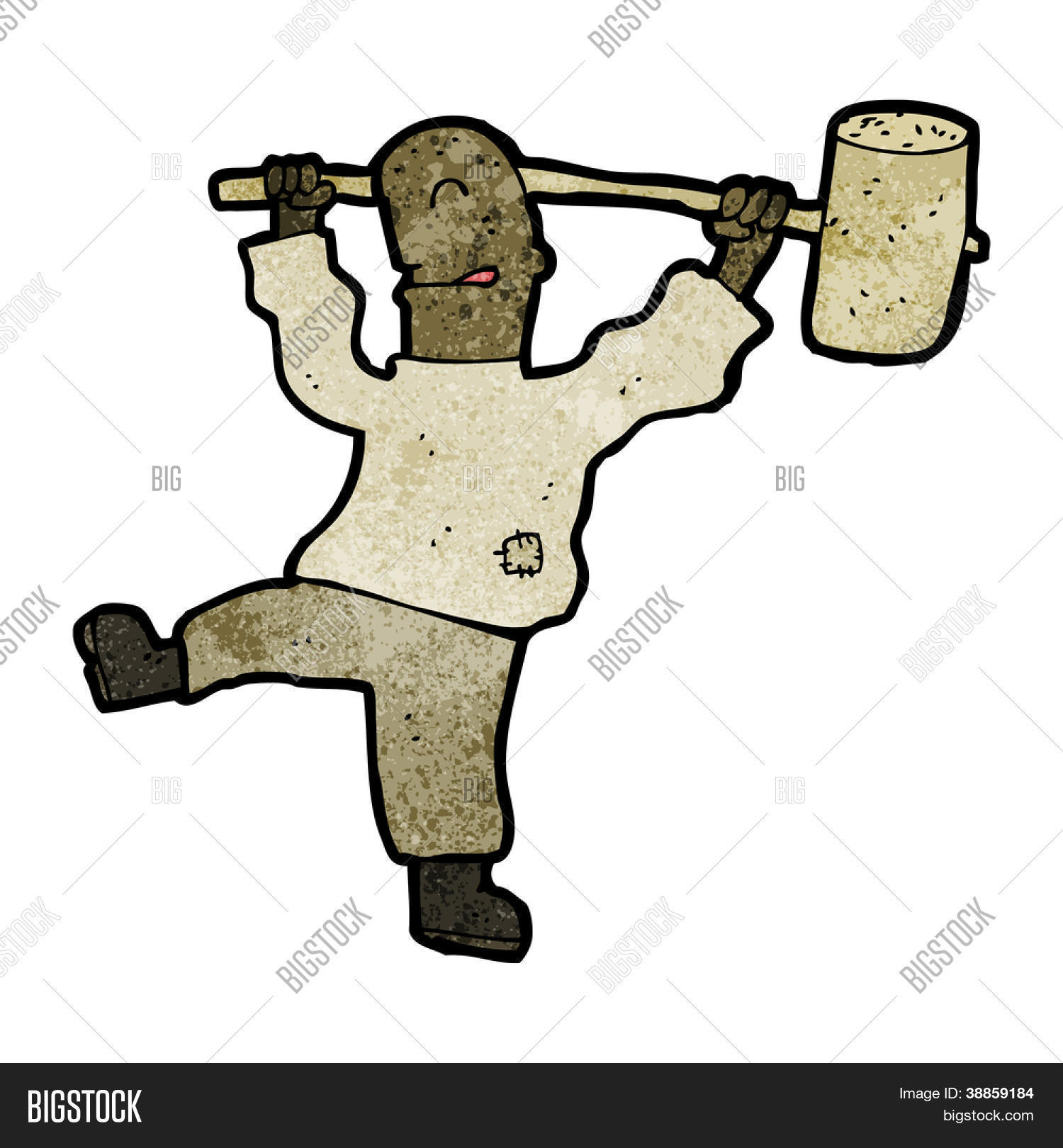 cartoon man with big hammer Stock Vector & Stock Photos | Bigstock
