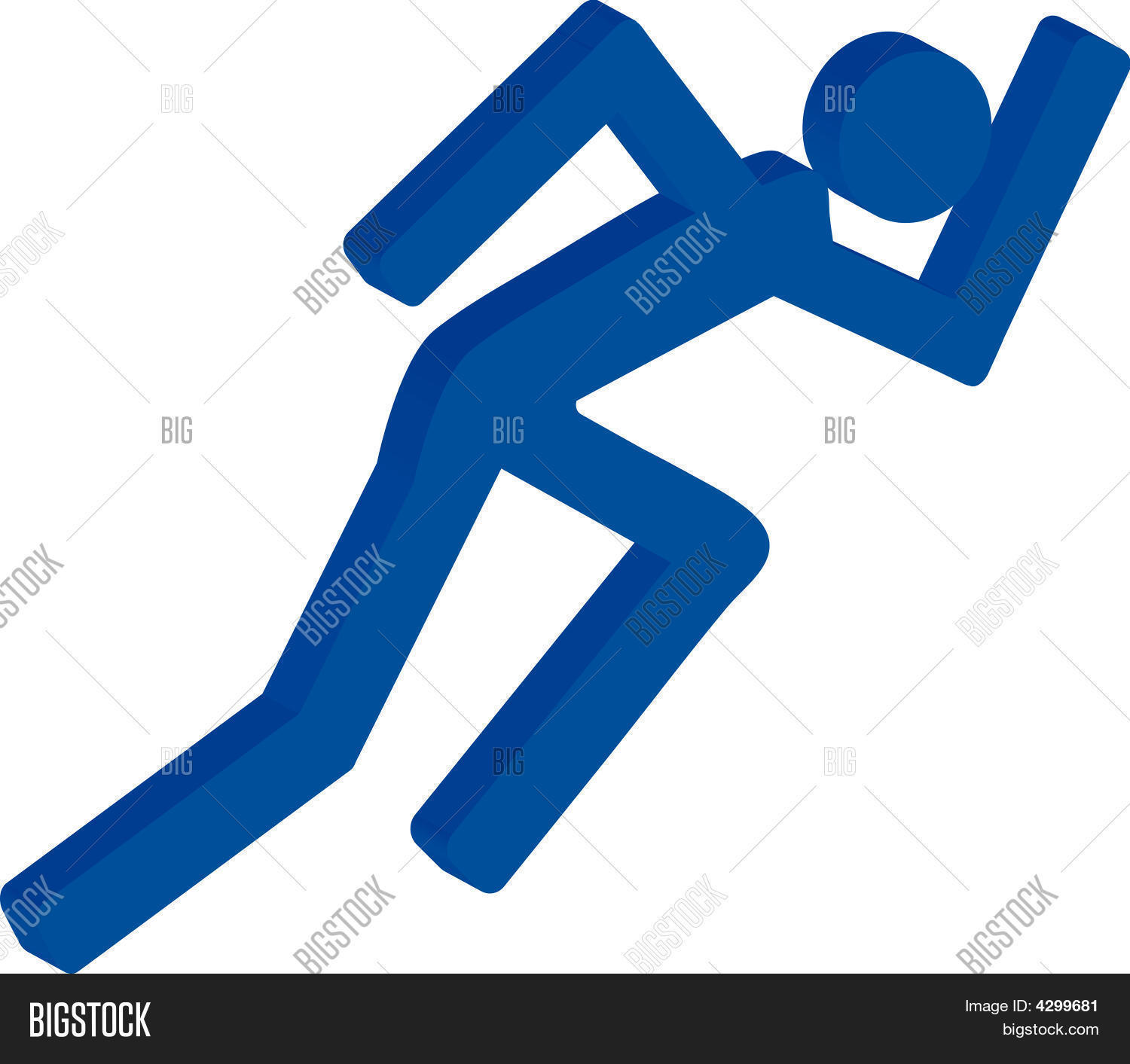 Stick Man Running 3D. Stock Vector & Stock Photos | Bigstock