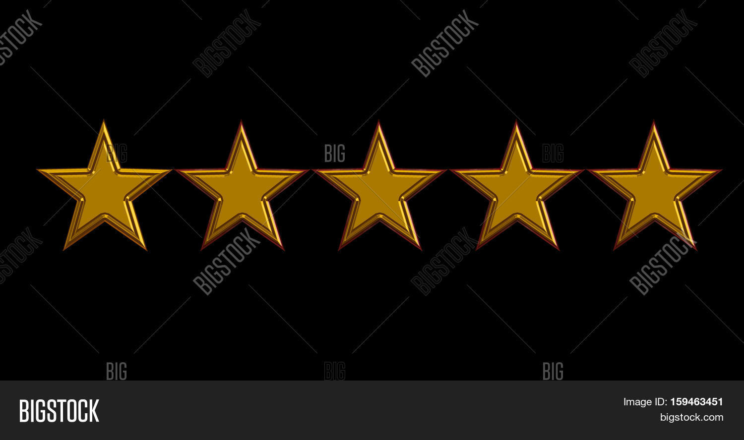Five Gold Stars On Black Background Image & Photo | Bigstock