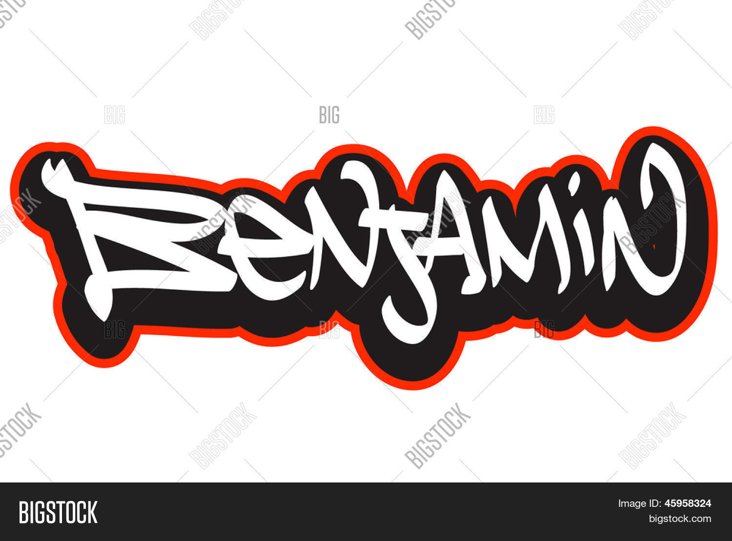 Benjamin graffiti font style name. Hip-hop design template for t-shirt ...