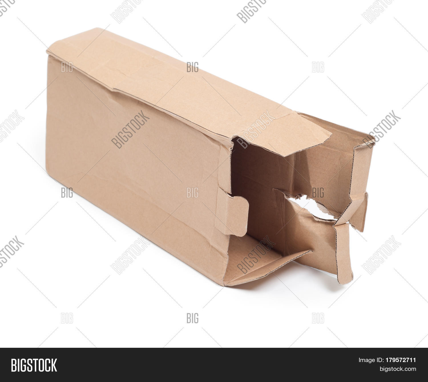 Damaged cardboard box isolated on white Stock Photo & Stock Images ...