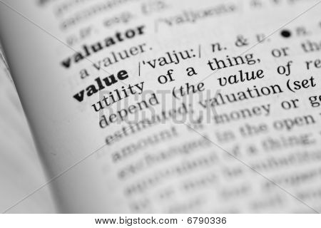 Value Dictionary Definition Stock Photo & Stock Images | Bigstock