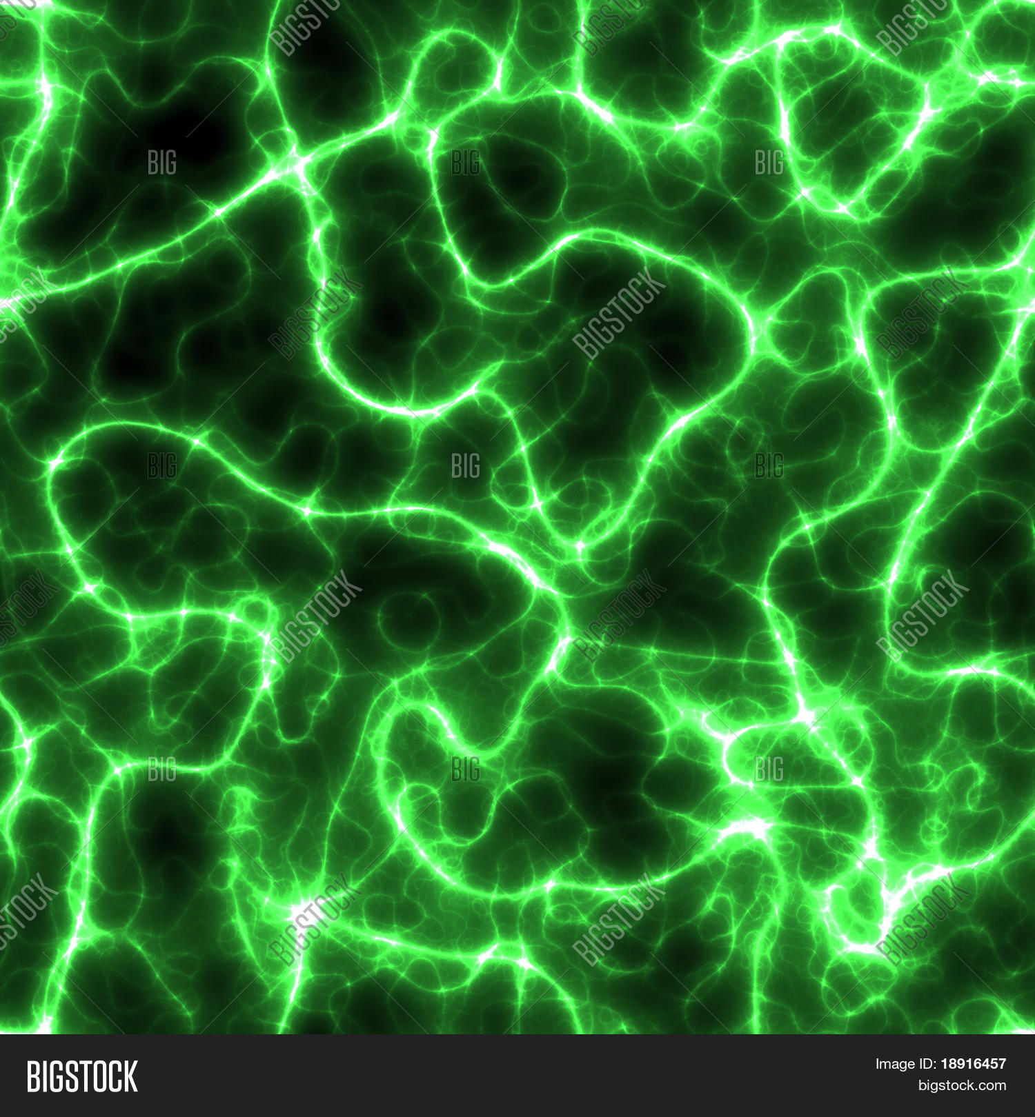 abstract neon green electricity or neuron lines over black, seamlessly ...
