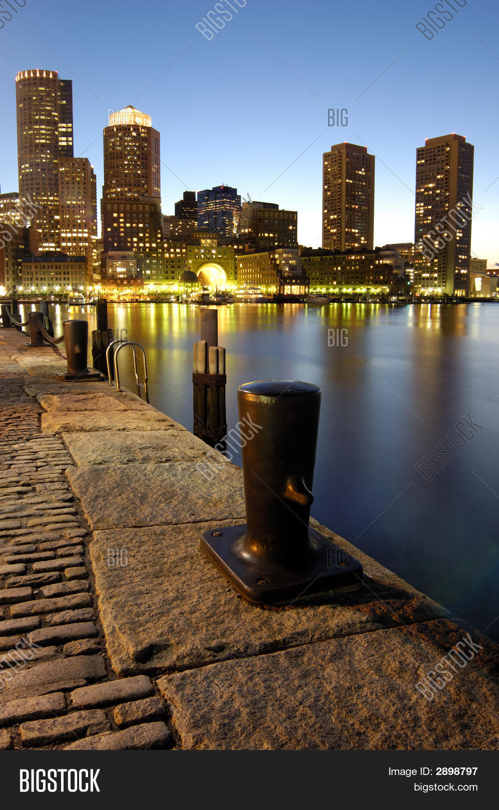 Boston Harbor At Night Stock Photo & Stock Images | Bigstock